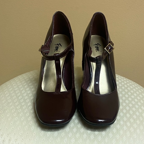 FIONI Clothing | Shoes | Mary Jane Burgundy Patten Leather Platform Sz ...